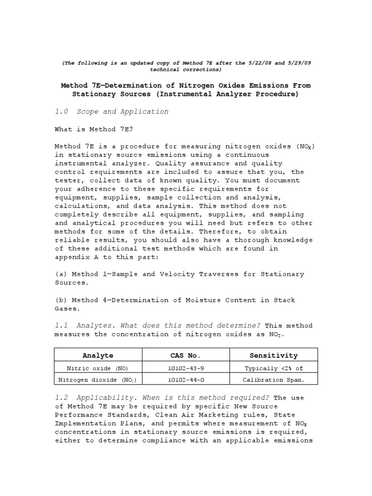 Method Epa 7e | PDF | Calibration | Gases
