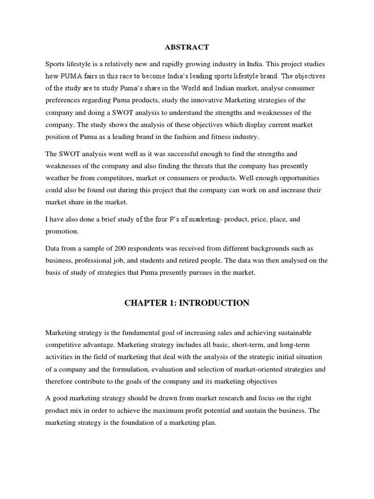 Puma Project Report PDF | PDF | Consumer Behaviour | Brand