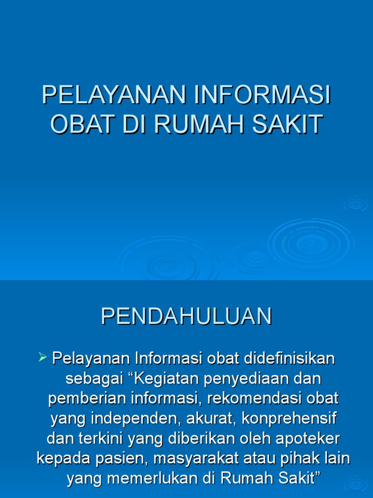 Pelayanan Informasi Obat Di Rumah Sakit | PDF
