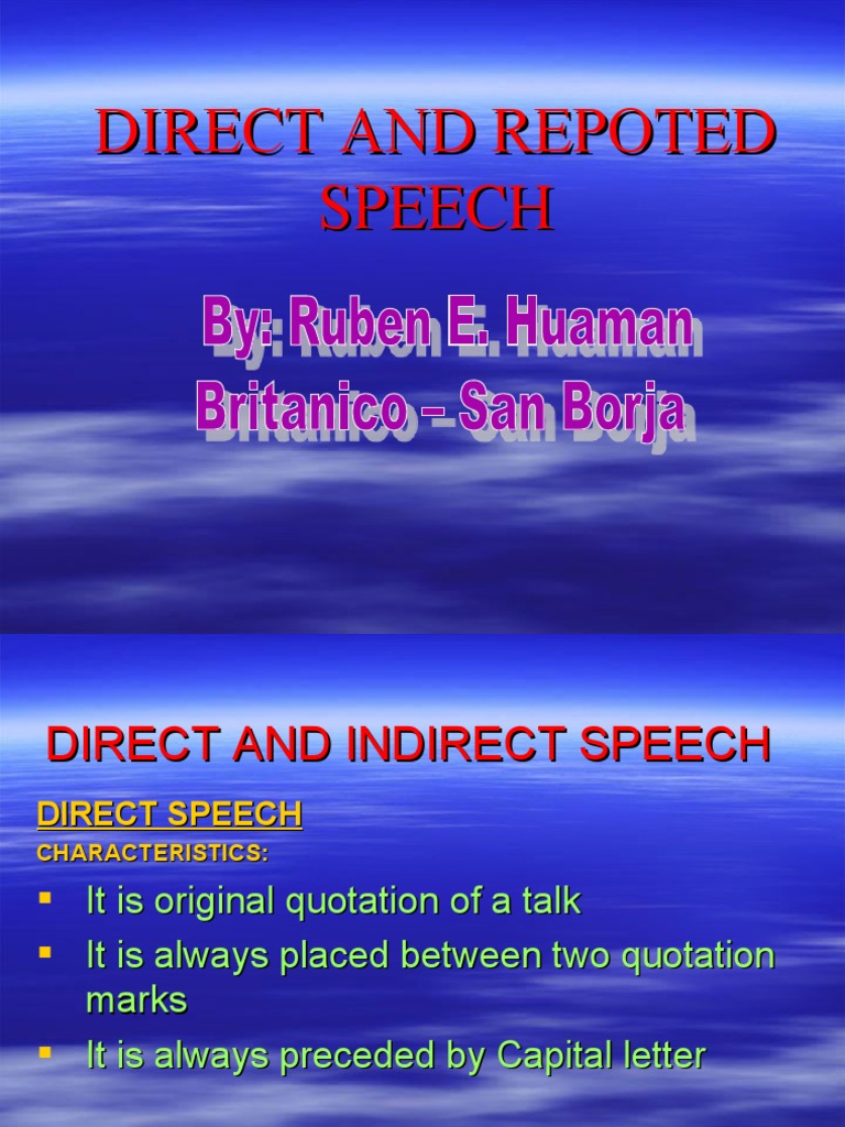 Indirect Speech | Download Free PDF | Question | Verb