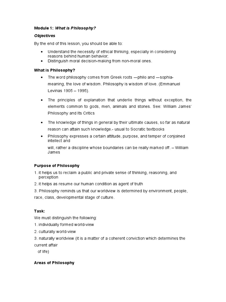 Module 1 - What Is Philosophy | PDF | Reason | Epistemology