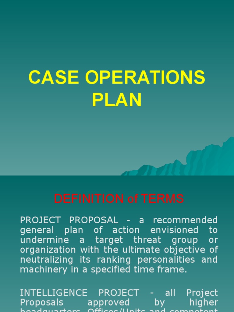 Case Operations Plan | PDF