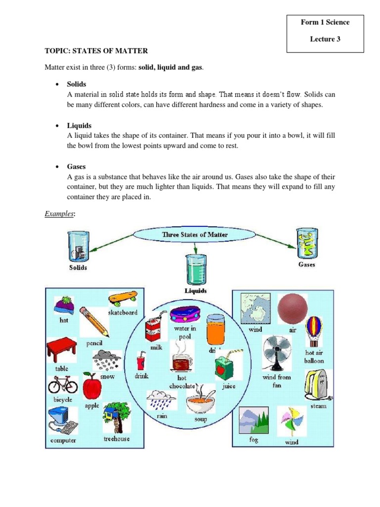 Form 1 Science: Examples | PDF