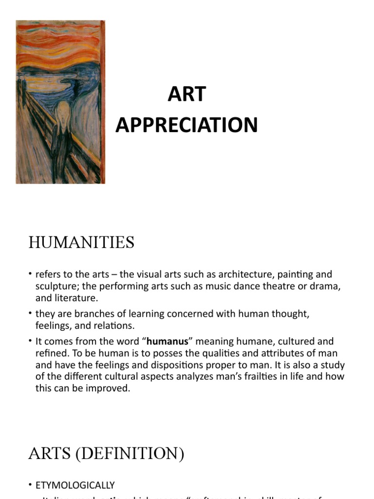 Art Appreciation Introduction | PDF | Fine Art | Psychological Concepts