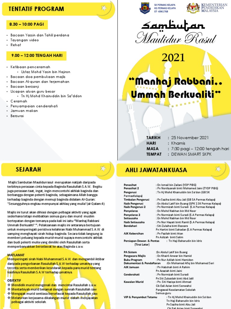 Template Buku Program Tema Islamik (Cikgugrafikdotcom) | PDF
