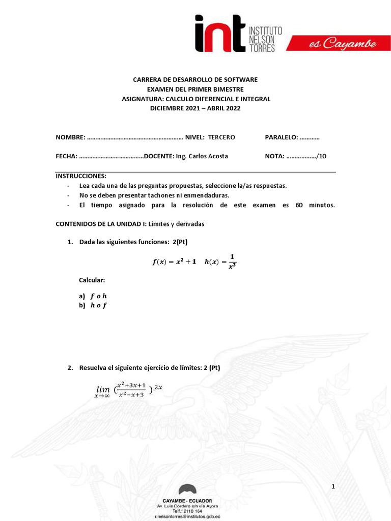Software - 3a - Calculo Diferencial - Carlos Acosta | PDF