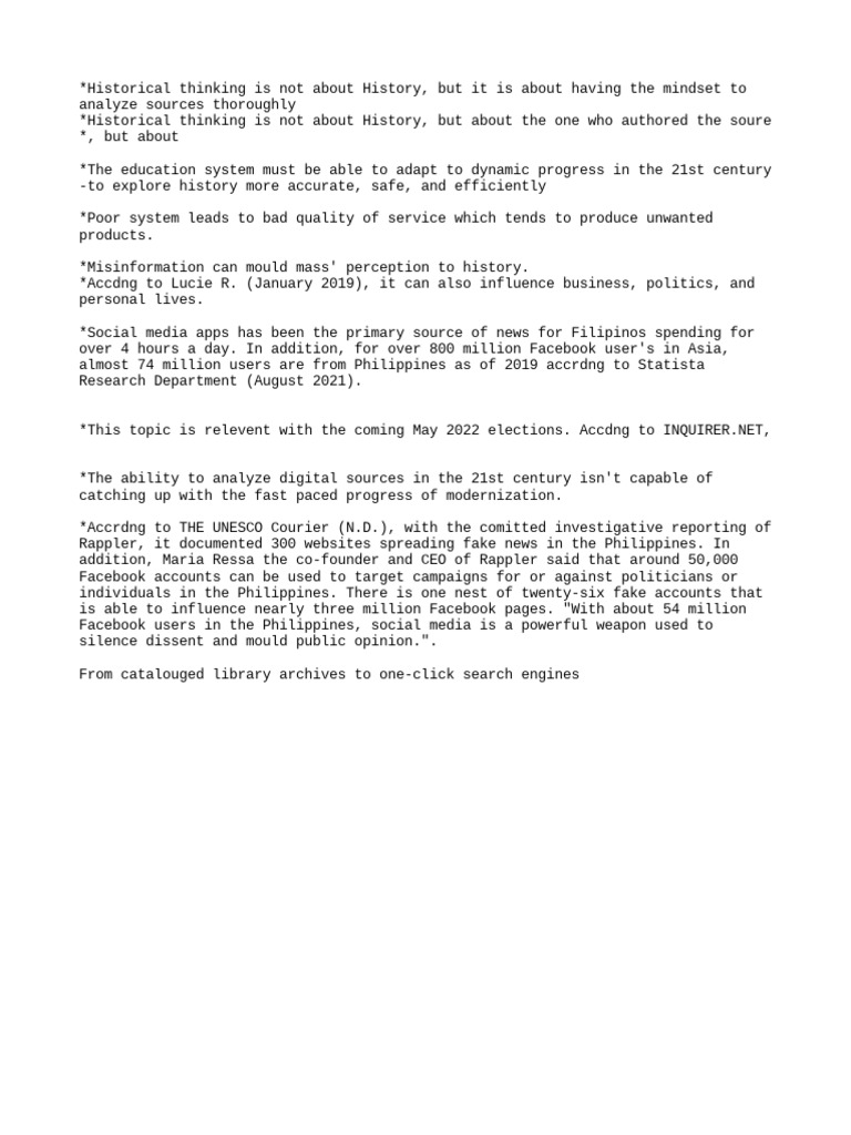 Historical Thinking Draft | PDF | Politics