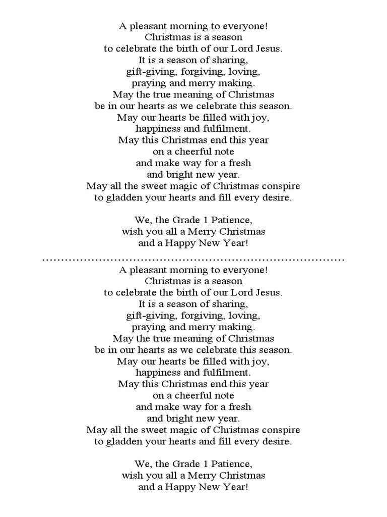 Christmas Message | PDF | Christmas | Holidays