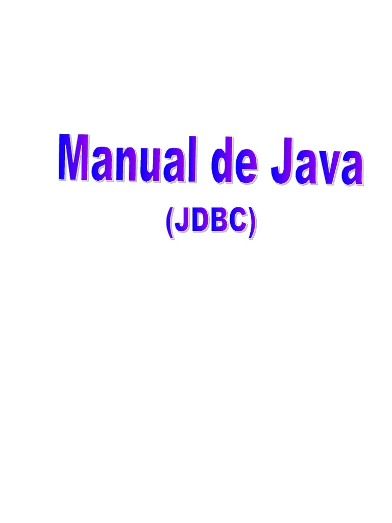Manual JDBC | PDF | Java (lenguaje de programación) | SQL