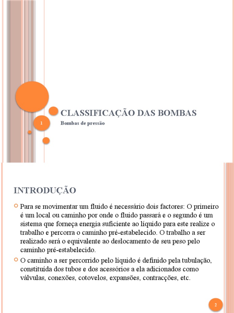 Classificação de Bombas Hidráulicas | PDF | Bomba | Máquinas