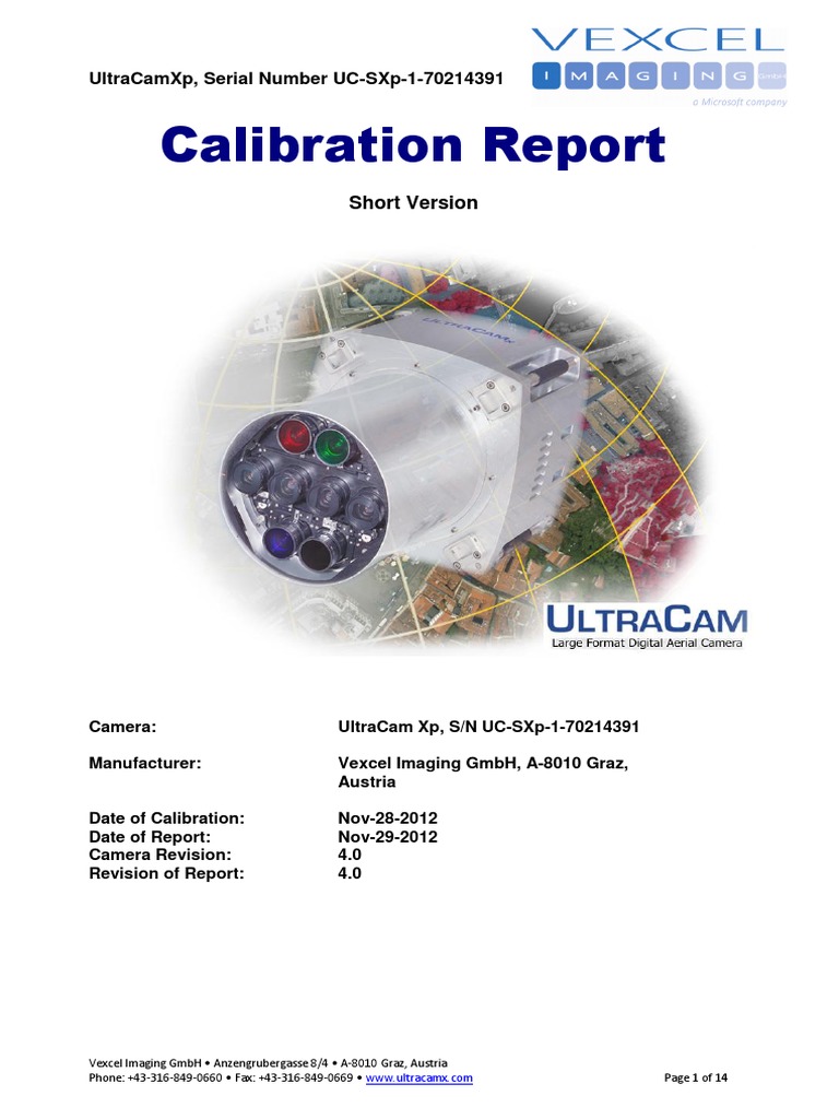 Calibration Report: Short Version | PDF | Pixel | Camera