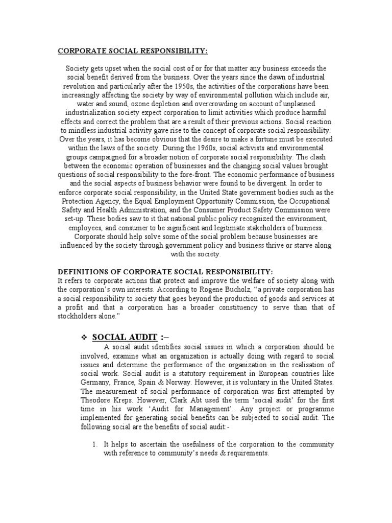 CSR Notes | PDF | Corporate Social Responsibility | Employment