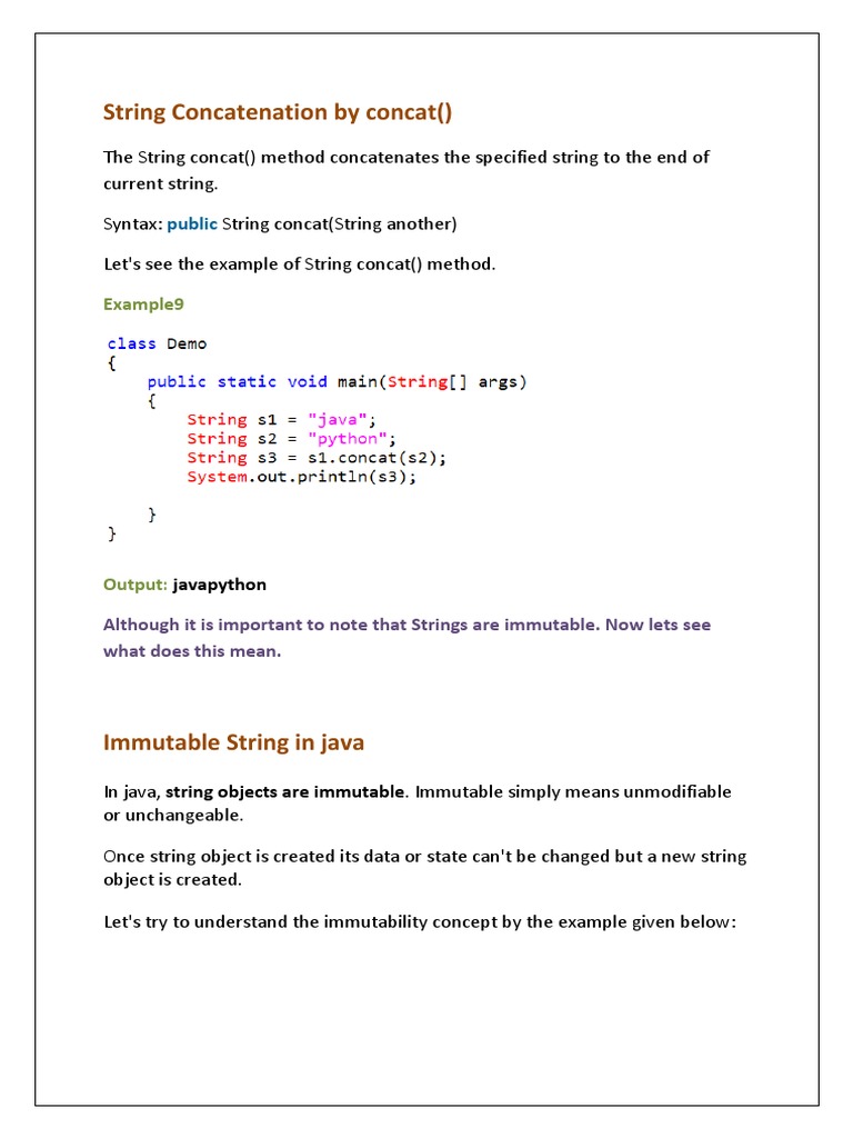 String Concatenation by Concat : Public | PDF | Letter Case | String ...