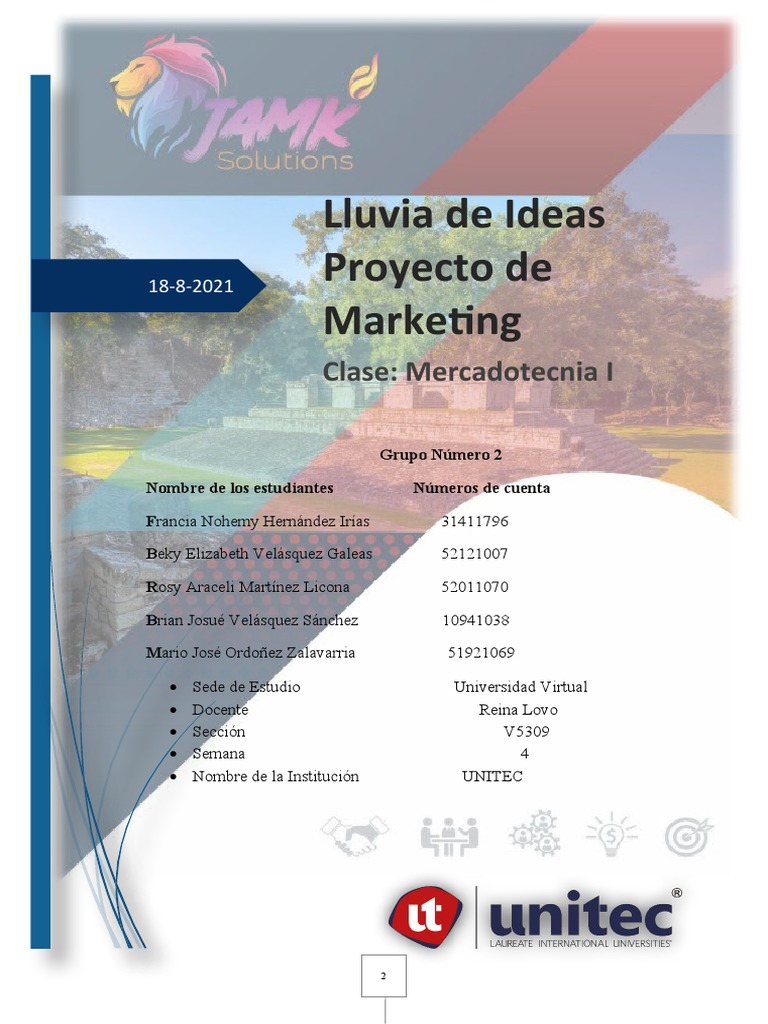 2do. Avance Propuestas de Proyecto MKT I | PDF | Business | Marketing