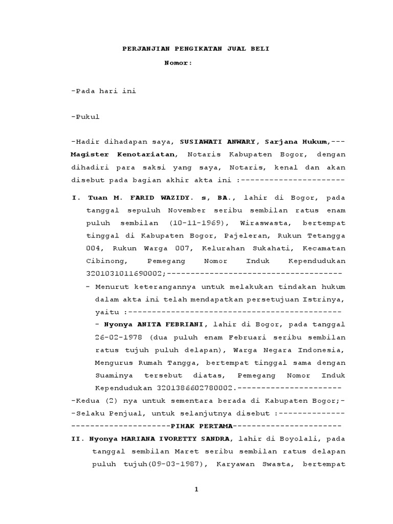 PPJB Pak Farid | PDF