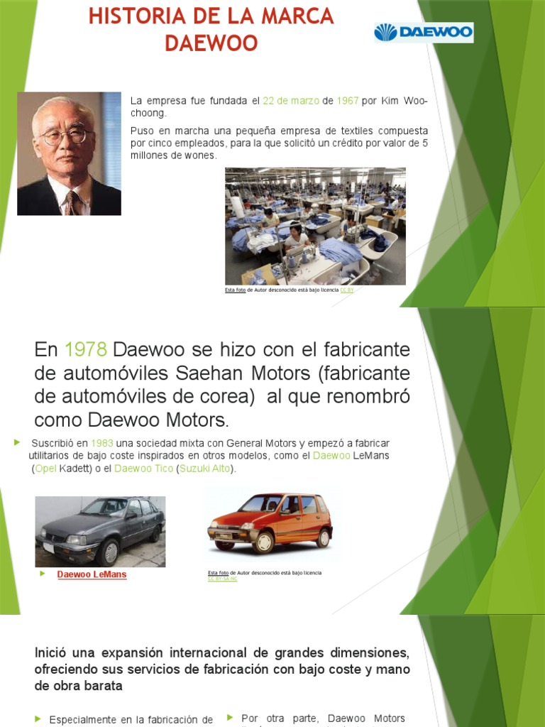 Historia Marcas Daewoo | PDF | Coche | Vehículos de ruedas
