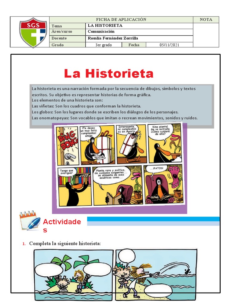 Sesión N N°4 - La Historieta | PDF