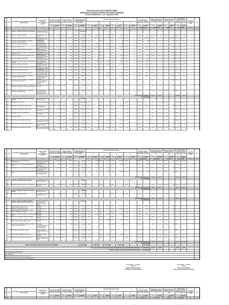 Evaluasi Renja Contoh | PDF
