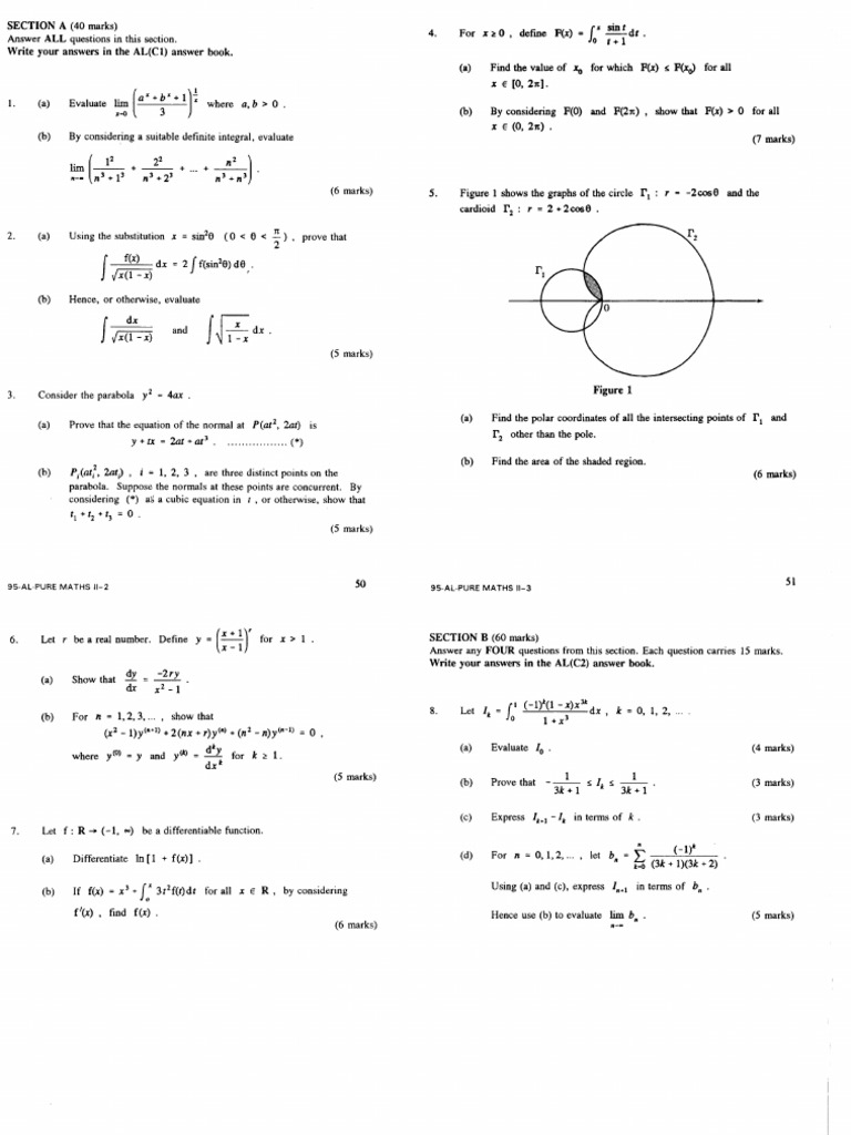 PureMaths1995 Pastpaper P2 | PDF