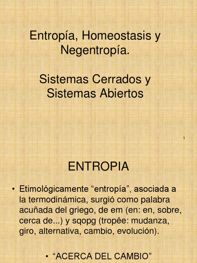 Entropia, Homeostasis y Negentropia 2021-1 | PDF | Entropía | Termodinámica
