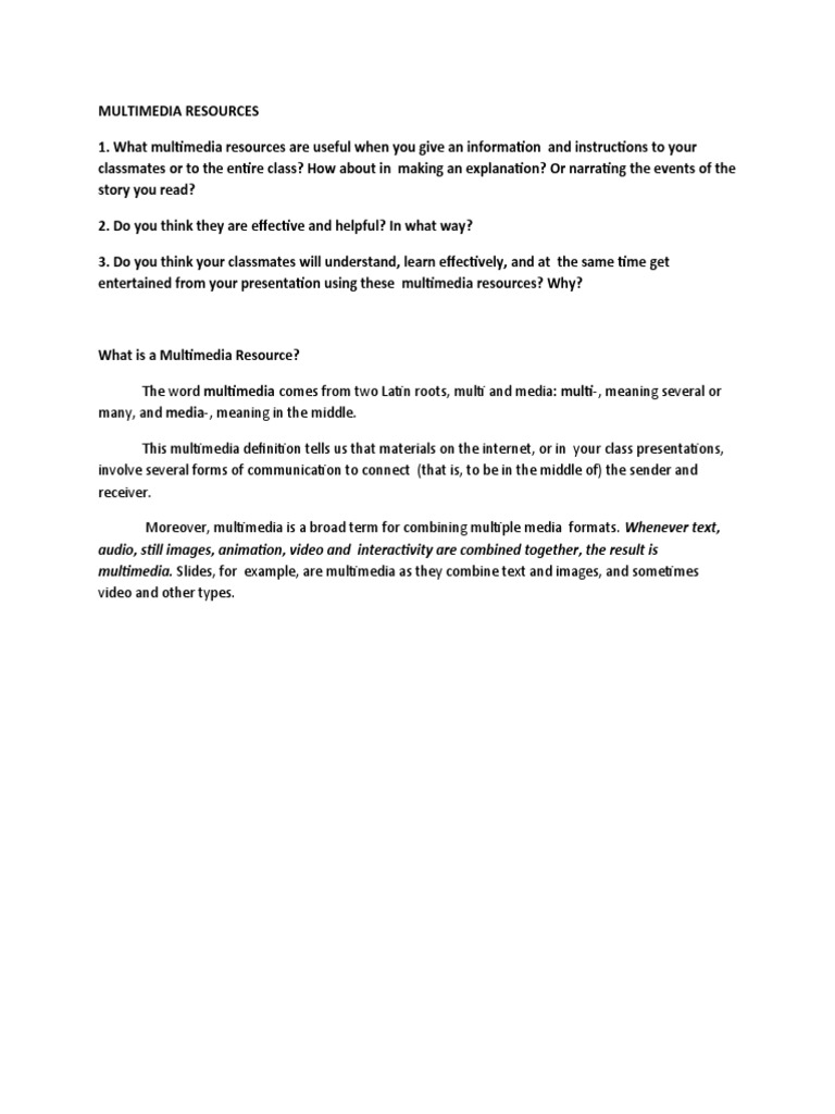 Using Correct and Appropriate Multimedia Resources | PDF