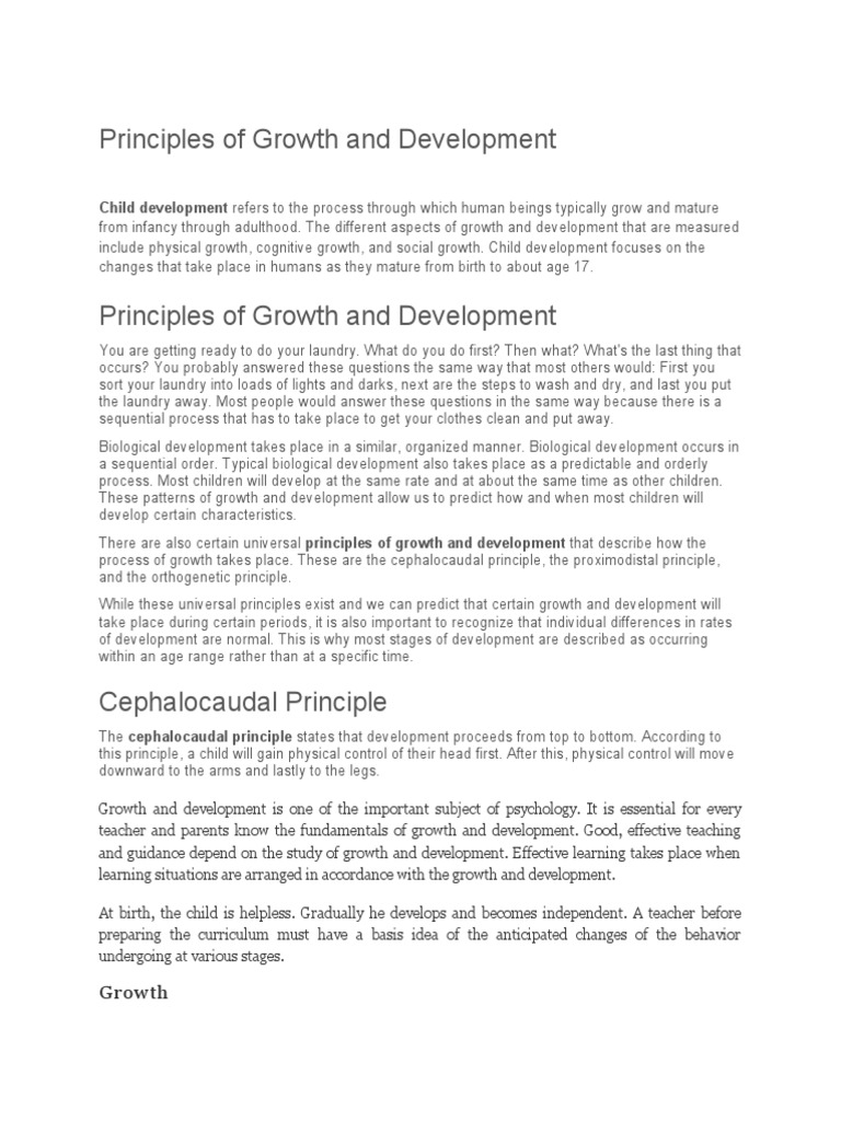 Principles of Growth and Development | Download Free PDF ...
