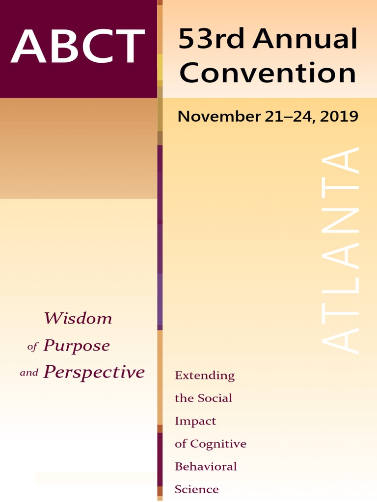 2019 Program Book | PDF | Cognitive Behavioral Therapy | Psychology