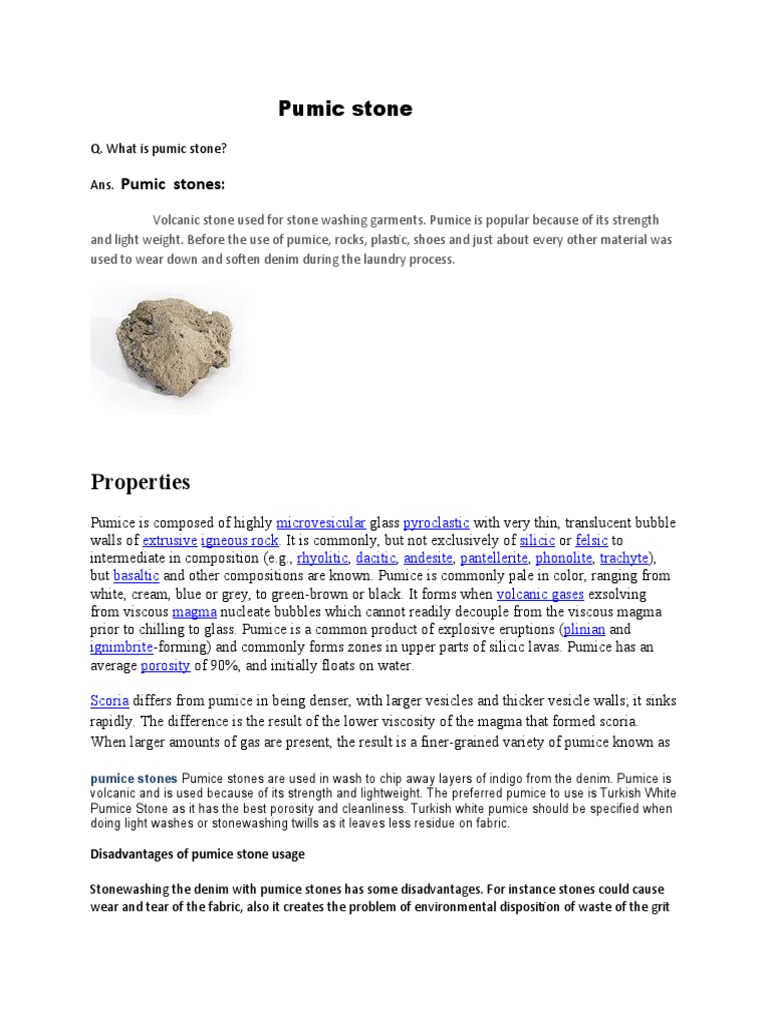 Pumice Stone: Properties and Uses | PDF | Magma | Geological Processes