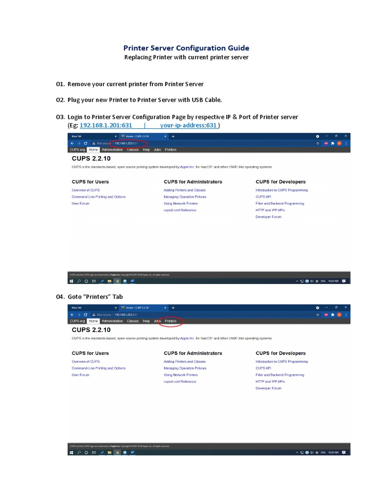 Printer Server Configuration Guide | PDF