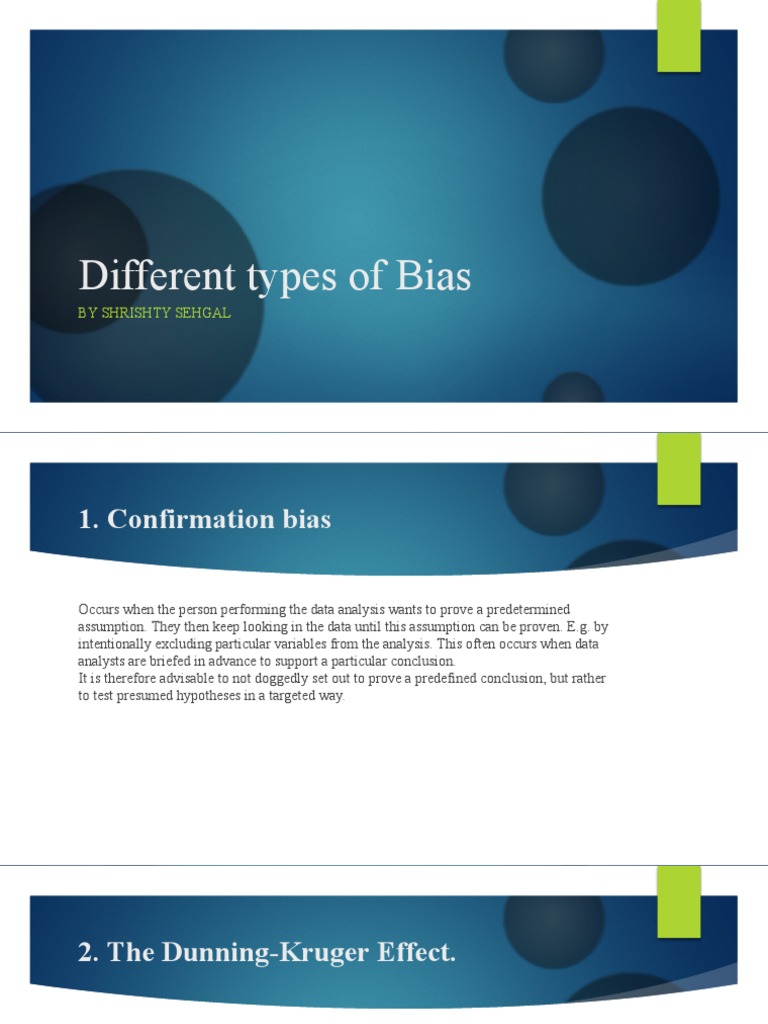 Different Types of Bias: by Shrishty Sehgal | PDF | Neuroscience | Science