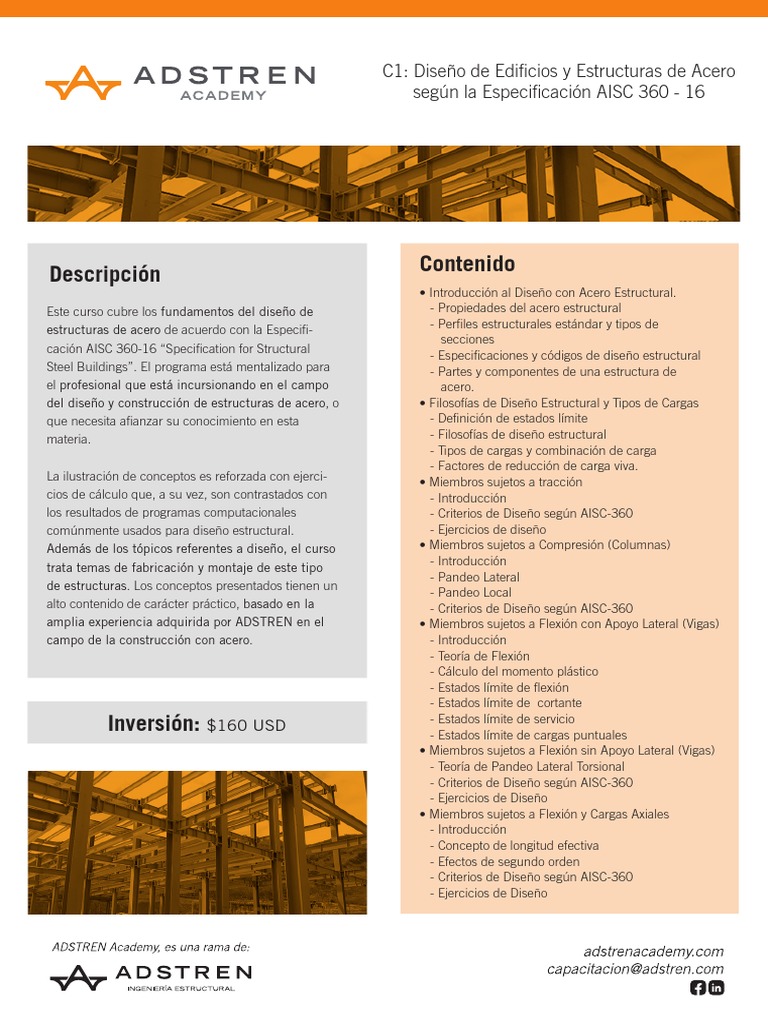 C1 - Diseño de Edificios y Estructuras de Acero | PDF | Pandeo | Diseño