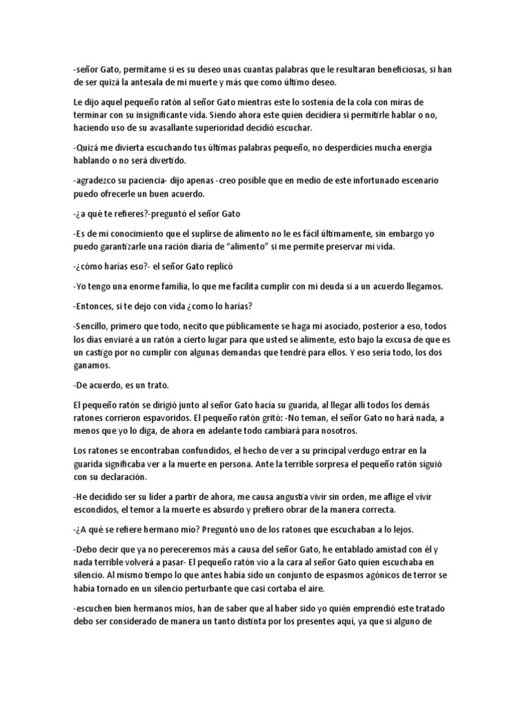 Al Gato Y Al Ratón Pdf Gatos