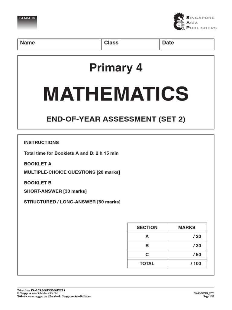 P4MATHS End of Year Set 2 | PDF | Geometry