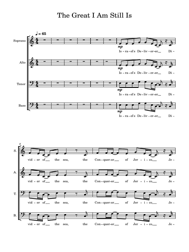 The Great I Am Still Is SATB | PDF | Pitch (Music) | Human Throat