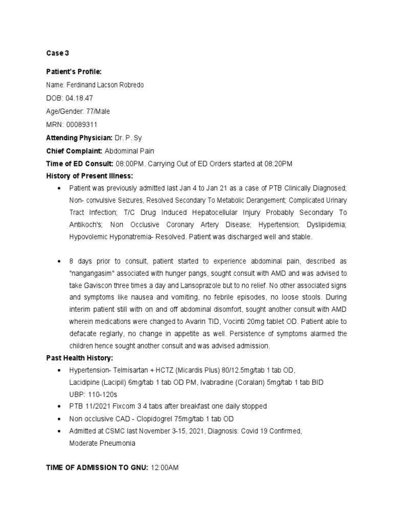 Case 3 | PDF | Clinical Medicine | Medical Specialties