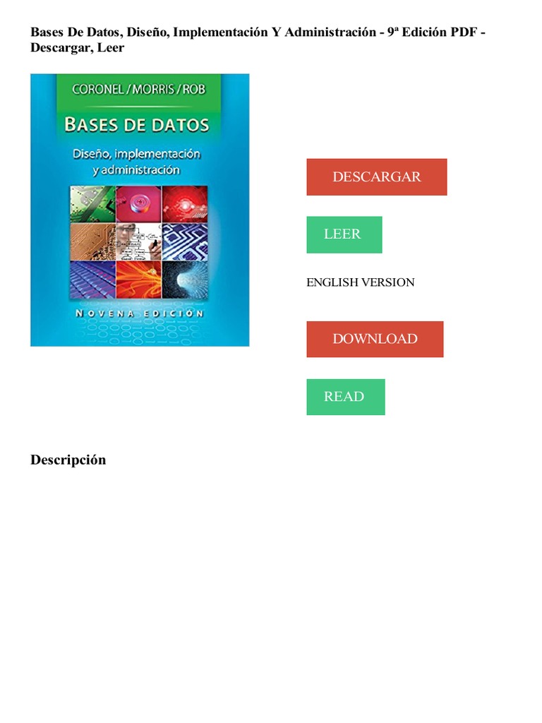 Diseño y Administración de Bases de Datos | PDF | Bases de datos | Diseño