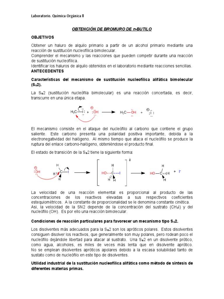Obtención de Bromuro de n-Butilo | PDF | Radical (Química) | Química