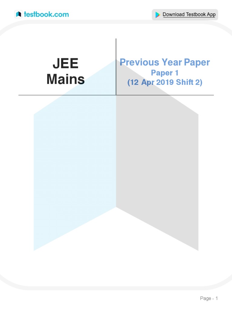 JEE Mains 2019 Paper 1 Shift 2 | PDF | Multiple Choice