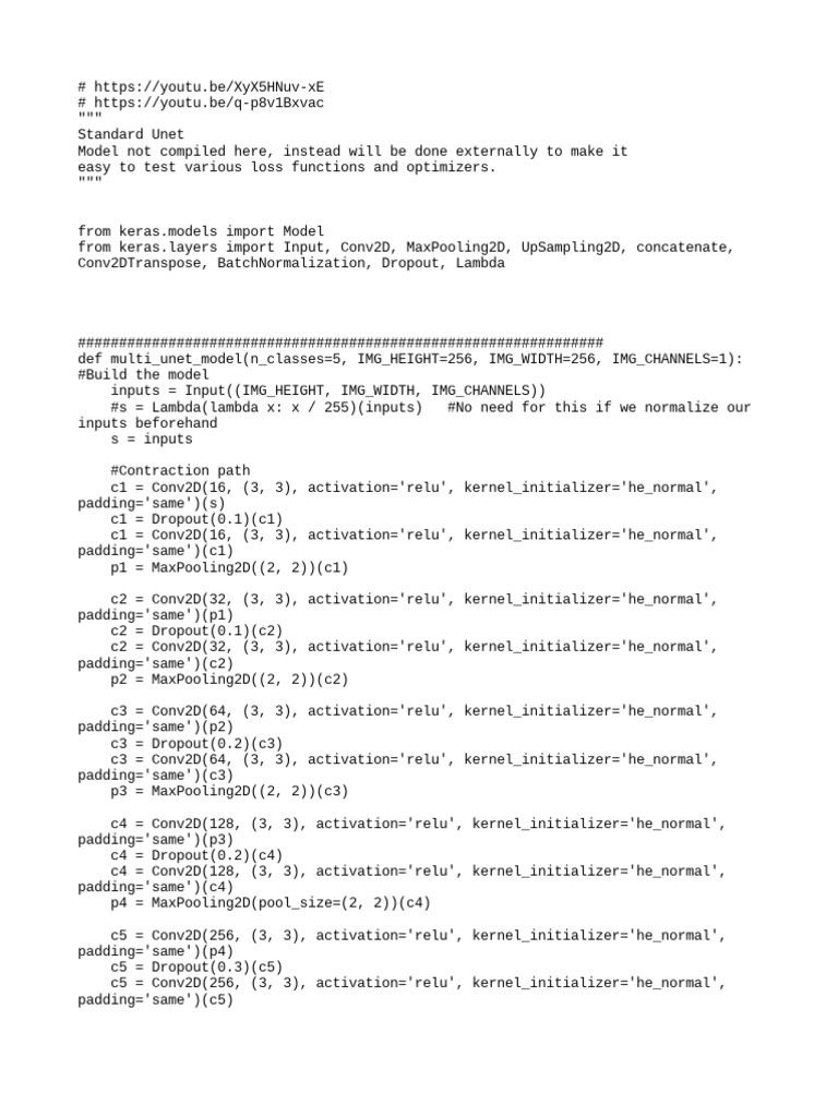 Simple Multi Unet Model | PDF