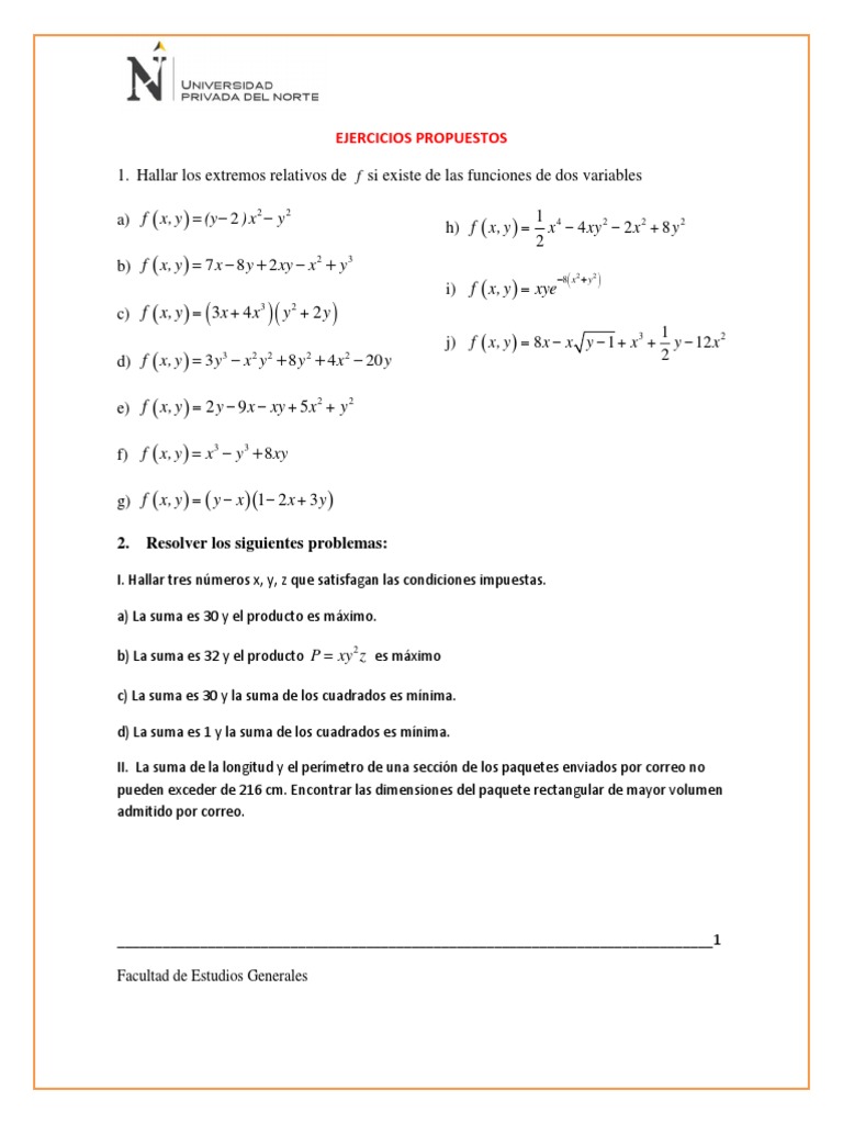 Ejercicios 4 - OPTIM - FUNC - VARIAS - VARIAB - SIN - RESTRIC | PDF