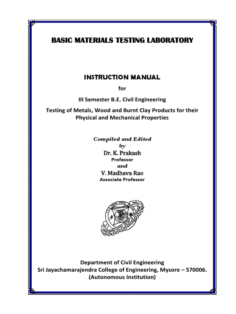 BMT Lab Manual | PDF | Strength Of Materials | Deformation (Engineering)