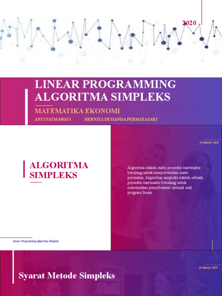 Linear Programming Algoritma Simpleks | PDF