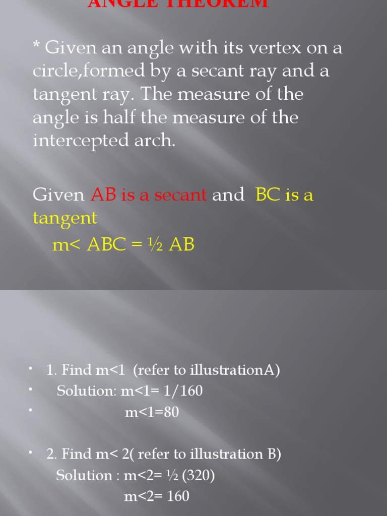 Secant-Tangent Theorem (Math 10) 4th Topic | PDF