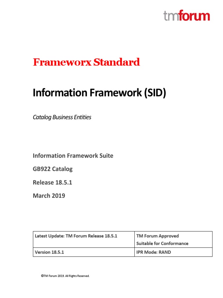 Information Framework (SID) : Frameworx Standard | PDF | Intellectual ...