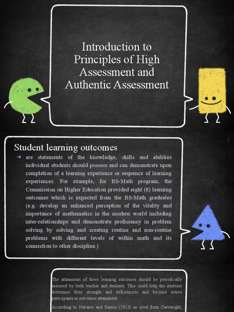 Introduction To Principles of High Assessment and Authentic Assessment ...