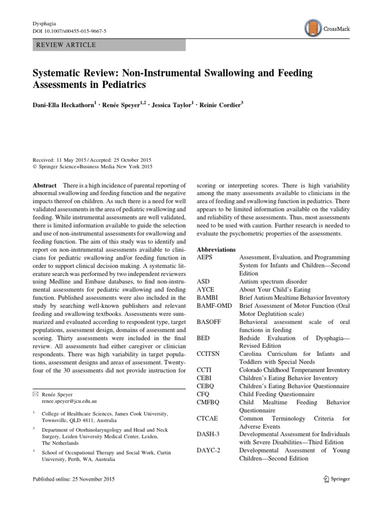 Feeding Problem Children iNSTRUMEN | PDF | Autism Spectrum | Systematic ...