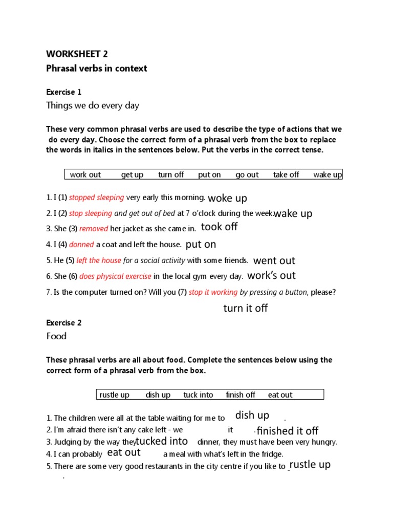 Woke Up Wake Up Took Off Put On Went Out Work's Out Turn It Off | PDF ...