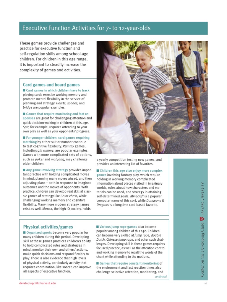 Executive Function Activities For 7 To 12 Year Olds | PDF | Executive ...