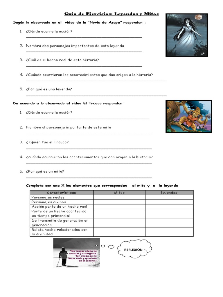 Guia de Ejercicios Mitos y Leyendas 5 | PDF