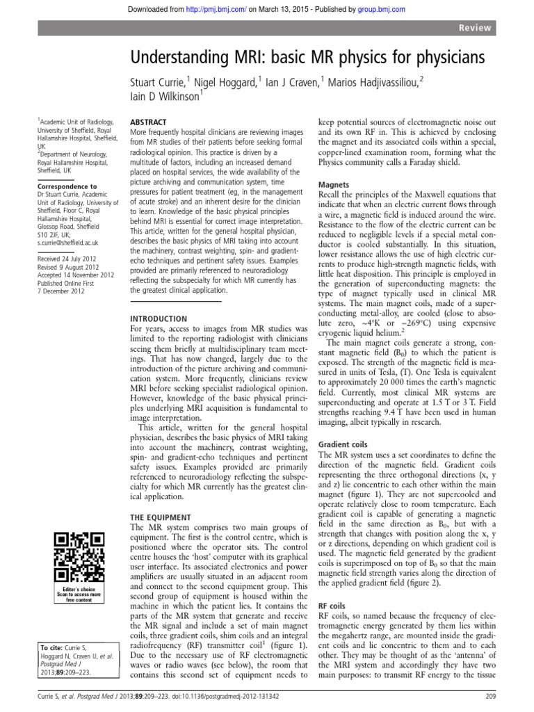 Understanding MRI Basic MR Physics For Physicians | PDF | Relaxation ...